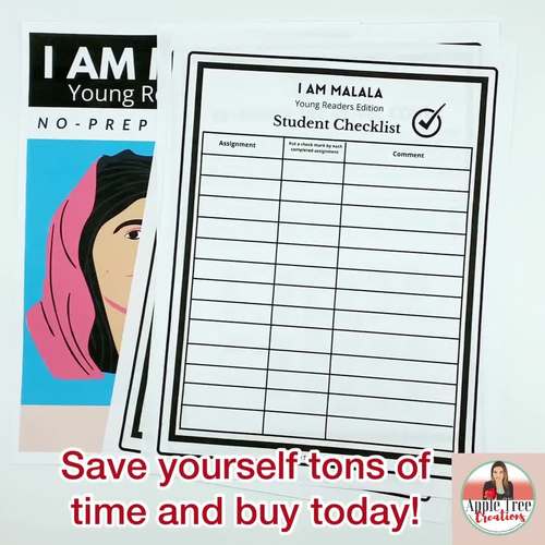 I Am Malala Novel Study - Young Readers Edition by Apple Tree Resources