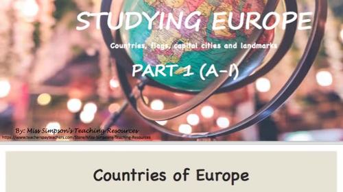 STUDYING EUROPE: COUNTRIES FROM A-I by Resources for Teaching | TPT