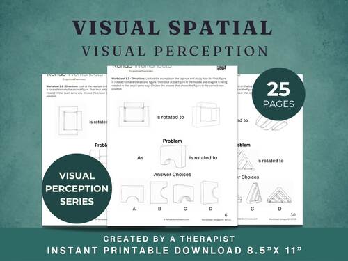 Visual Spatial Worksheets (x 25)– Visual Perception Cognitive Exercises