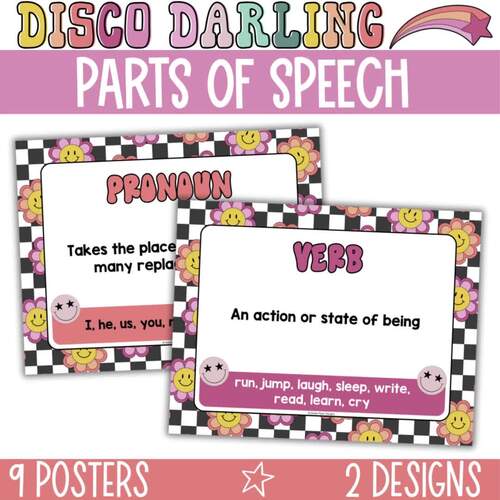 Retro Parts of Speech Posters / ELA Posters / English Language Arts Posters