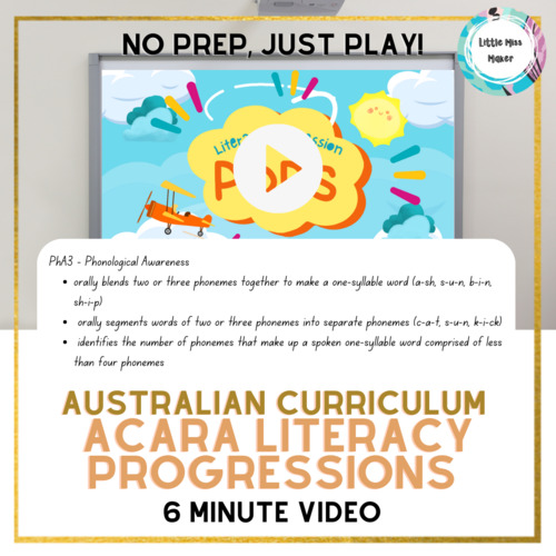 Literacy Progressions Video Australian Curriculum ACARA Phonological ...