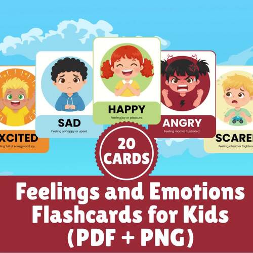 Feelings and Emotions Recognition Flashcards: Printable Learning Cards ...