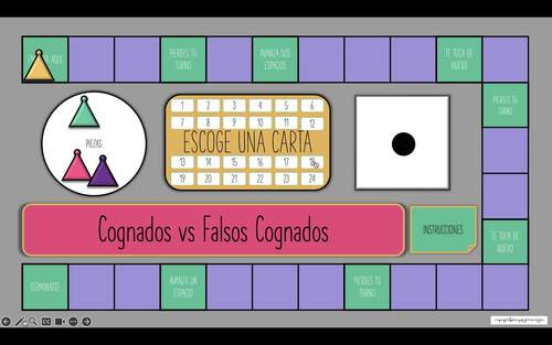 COGNATES | SPANISH | DIGITAL INTERACTIVE BOARD GAME | TPT