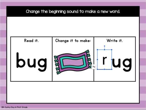 Phoneme Substitution for Google Slides™ by A Sunny Day in First Grade