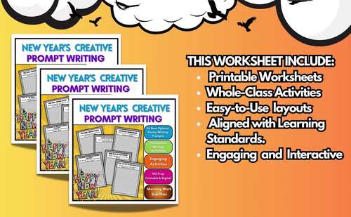 New Year's Creative Writing Prompts Activities Morning Work 4th,5th,6th ...