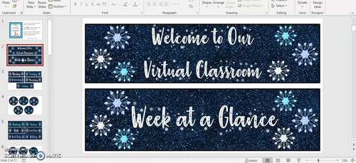 Glitter Snowflake Banners and Buttons - Canvas, Google Sites and Other ...