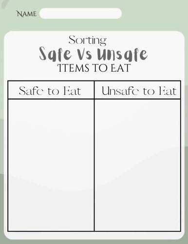 Sorting Safe Vs Unsafe Items to Eat Activity by Little Explorers Adventures