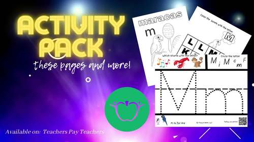Letter M| Letter Recognition & Sound Recognition + Writing Activity Pack