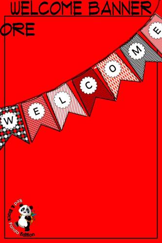 WELCOME BANNER WORD WALL Classroom Decor Red Panda Theme by Barbara Evans