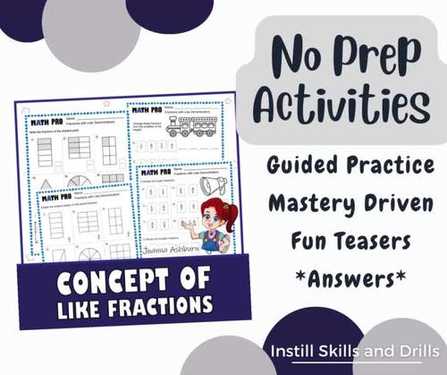 Comparing and Ordering Fractions With Like Denominators Worksheets
