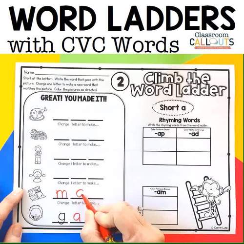 Word Ladders Bundle – Short Vowels & CVCe by Carrie Lutz - Classroom ...