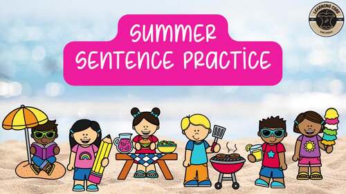 Summer School Writing Sentences Worksheets PreK Kindergarten First TK ...