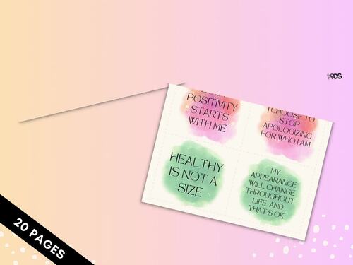 Body Positive Affirmation Cards, Body Image, Affirmation Station, Mirror