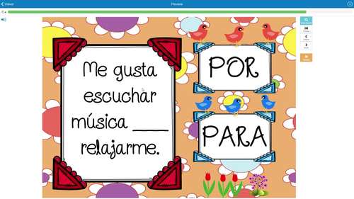 Spanish Prepositions “Por & Para” Boom Cards by La Maestra Kitty