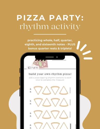 RHYTHM ACTIVITY: Pizza Party! | music education | theory | printable pdf