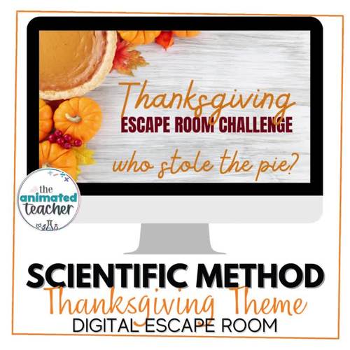Thanksgiving Science Activity Escape Room Scientific Method Middle School