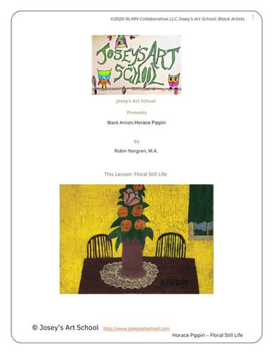 Black History Horace Pippin Art Lesson 2nd 3rd 4th Floral Writing Activity