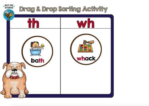 DIGRAPH TH WH SORT PHONICS BOOM TASK CARDS KINDERGARTEN 1ST 2ND GRADE ...