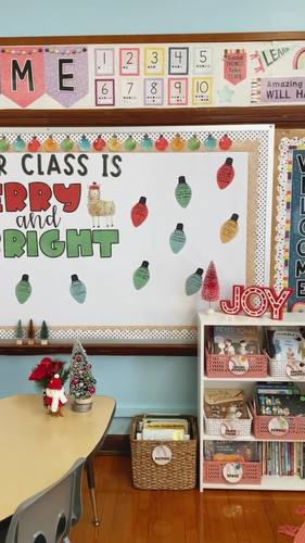 Christmas Bulletin Board Decor | Merry and Bright | Writing Activity