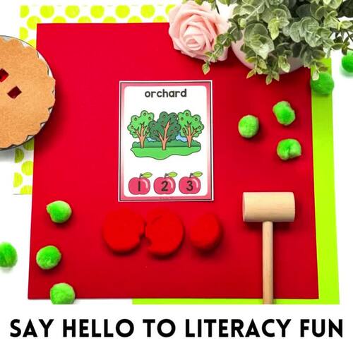 Apple Syllable Activity for Apple Literacy Centers - Counting Syllables ...