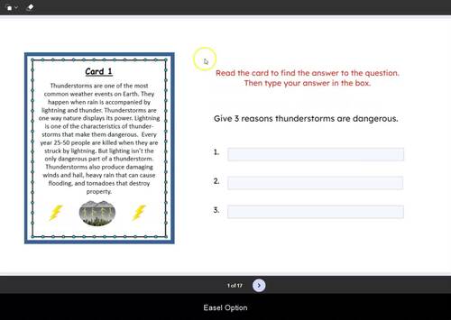 Severe Weather Thunderstorms Scavenger Hunt with Easel Option | TPT