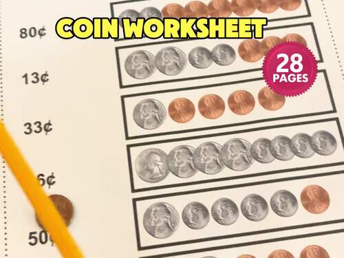 Kids Money Learning Activity, US Coins, Kindergarten Math Money Value ...