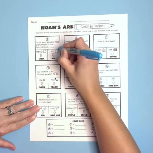 Noah's Ark Color by Number Bible Activity by The Jillybean Jar | TPT