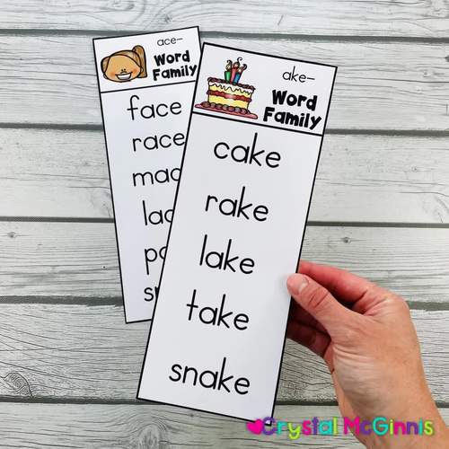 DOLLAR DEAL! CVC-E Word Family Strips (18 CVC-E Long Vowel Word Family ...