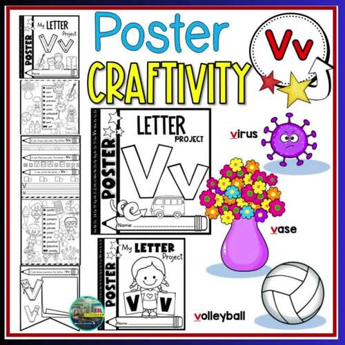 Letter Vv: Poster Craftivity by ESL Classroom | TPT