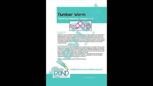 Numbers to 120 - Number Worm Activity Cards by From the Pond | TPT