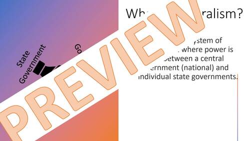 Federalism PowerPoint Cloze Notes Civics EOC Review SS.7.CG.3.4 | TPT