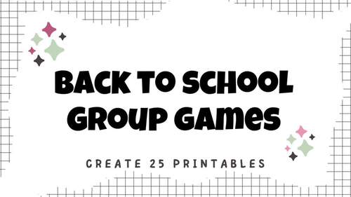 Back to School Group Games for Preschool and Kindergarten | TPT