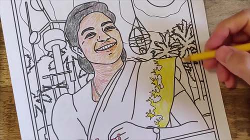 Scientist Coloring Page/Poster: Meteorologist Anna Mani (Champions of STEM)