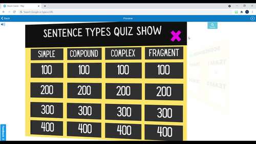 Types of Sentences Quiz Show Boom Cards | 3rd Grade ELA | TPT