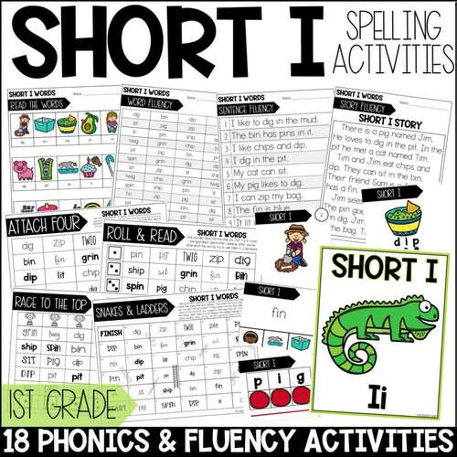 Short I CVC Worksheets and Activities for 1st Grade Phonics or Spelling ...
