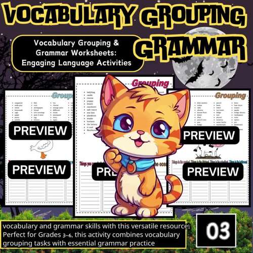 Vocabulary Grouping & Grammar Worksheets: Engaging Language Activities