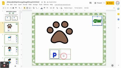 Vowel Diphthong Digital Phonics Games for GOOGLE™ & BOOM au aw oo ew oy ...