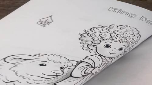 King David Activity Bundle, Coloring Page, Maze, Word Search, I Spy