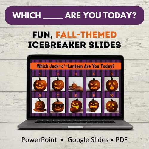 Fall Icebreaker Slide Bundle | Mood Check Activities for Students or Staff