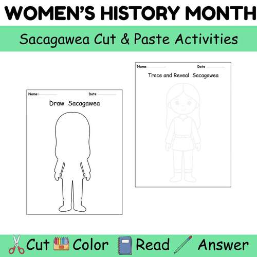 Sacagawea Biography Craft | Cut and Paste Women’s History Month Unit