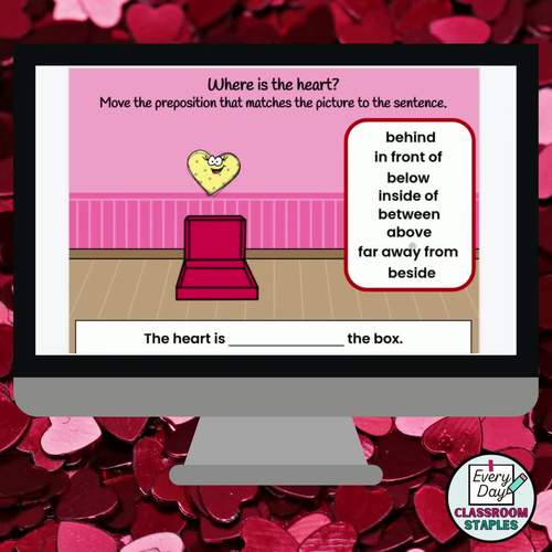 Valentine's Day Prepositions Activity Digital and Print | TPT