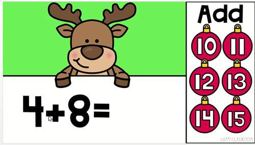 CHRISTMAS/WINTER Math ADDITION to 20-ONLINE Distance Learning Google ...