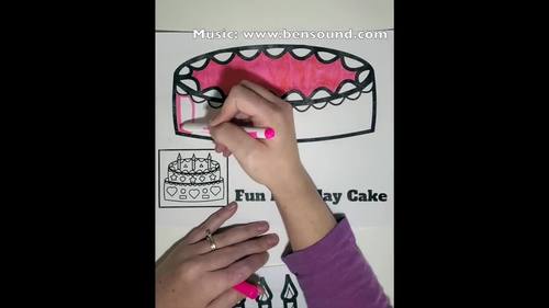 Fun Birthday Cake Cut and Paste Gift Activity Fine Motor Craft Scissor ...