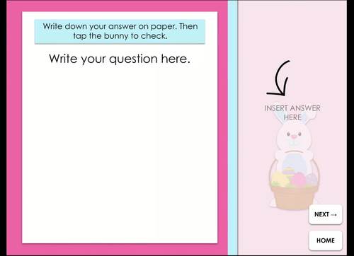 Easter Bunnies Google Slides PPT Game Template Editable Digital Self ...