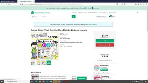 Which One Has More Math for Google Slides Distance Learning by Kinders Hero