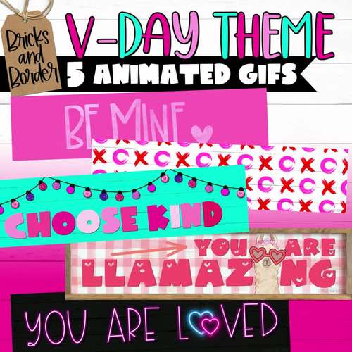 Valentines Animated Google Classroom Headers Gifs by Bricks and Border