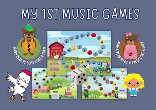 My First Music Board Games by ViolinJudy's Resources for Music Teachers