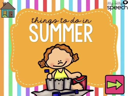 Summer No Print Preschool Language Unit by Itty Bitty Speech | TPT