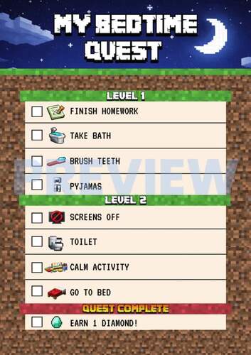 Minecraft Inspired Daily Routine Visual Schedules for ASD and ADHD by ...