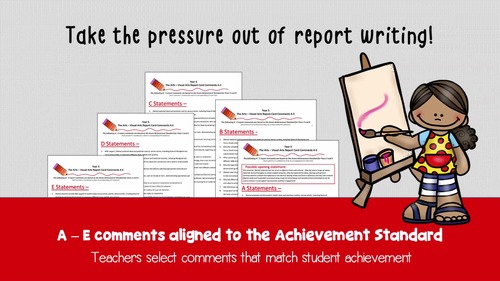 Australian Curriculum Year 5 Visual Arts Report Card Comments by ...